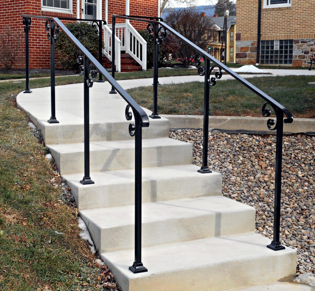 Classic Railing Design Curved Exterior Stair Railings Antietam Iron